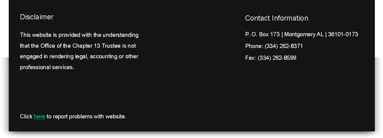 Chapter 13 Trustee, Middle District of Alabama